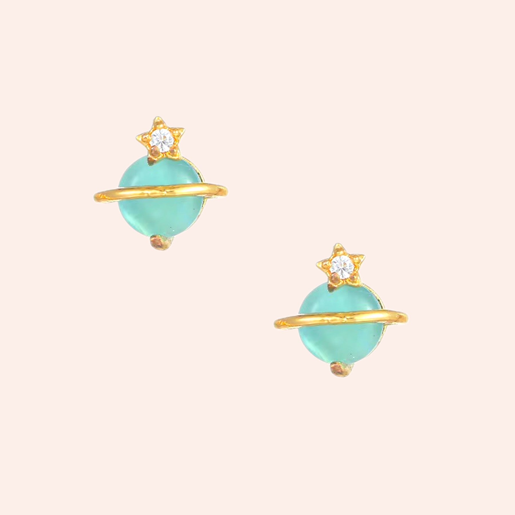 Blue Nova Studs - 18k gold plated – Bows and Knots Co.