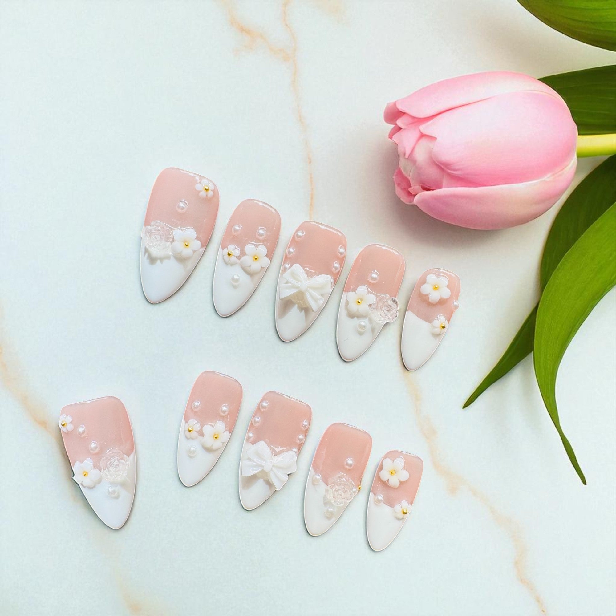 Vanilla Twirl - Premium Nails – Bows and Knots Co.